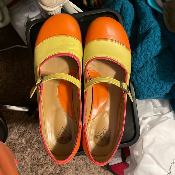 John Fluevog | Shoes | John Fluevog Sandra Yellow Orange Size | Poshmark